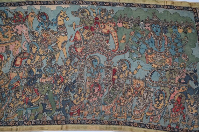 Kalamkari: Hand block printing, dyes and embroideries